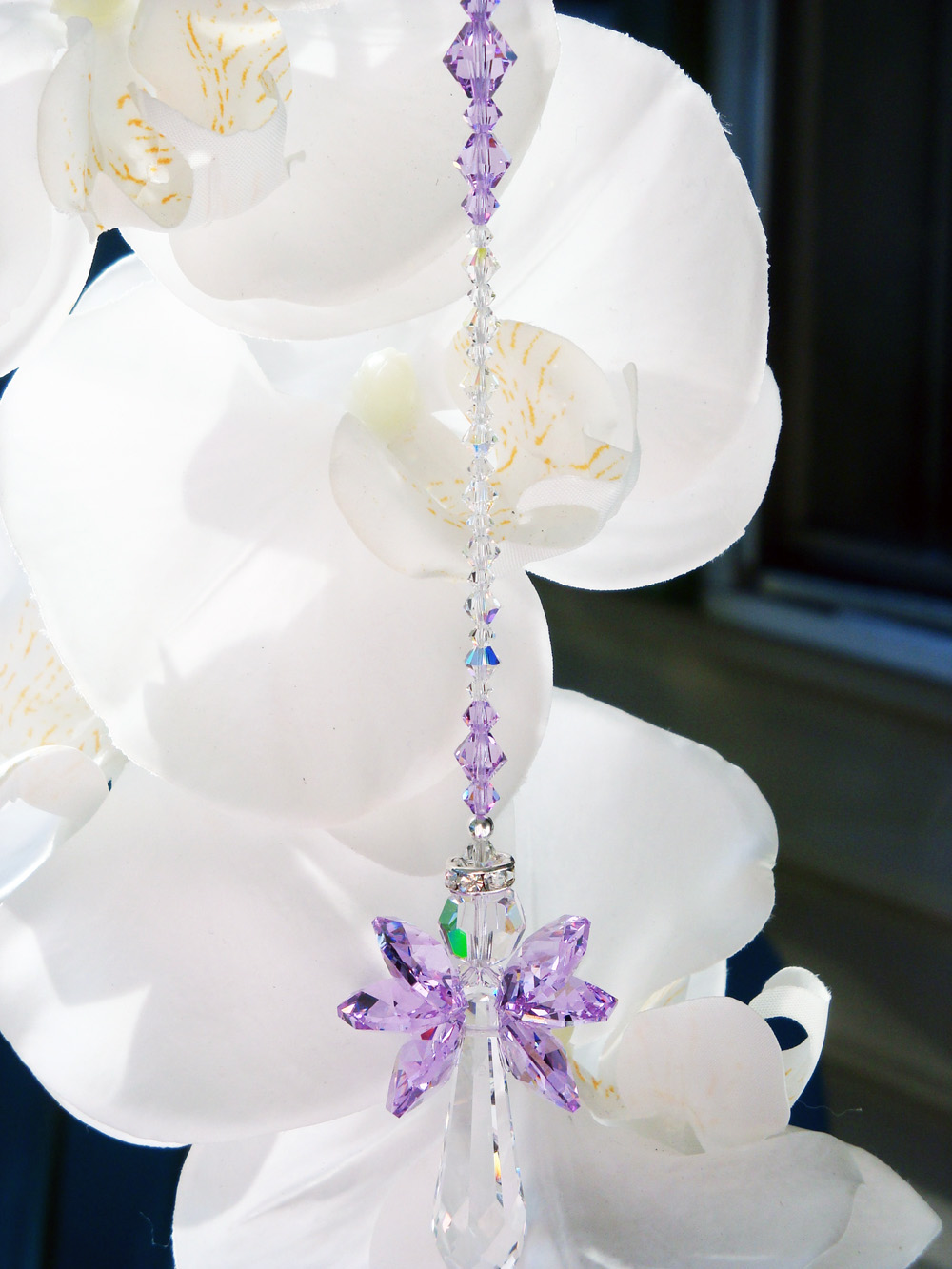 Crystal Angel Suncatcher, Purple Guardian Angel Memorial Gift, Crystal ...